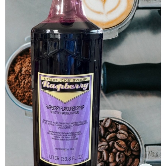 Starbucks | Kitchen | Starbucks Raspberry Syrup Bottle Purple And Gold ...